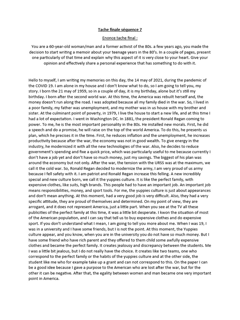 Tache Final Séquence 7 | PDF | Economies