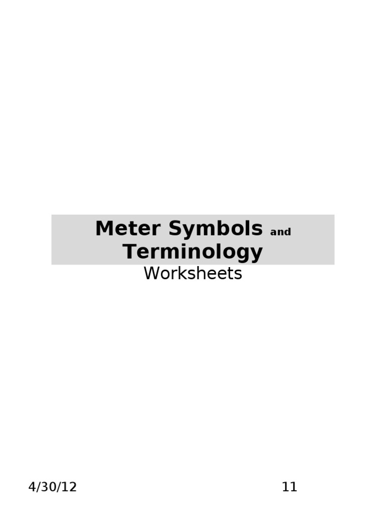 Meter Symbols and Terminology Guide | PDF | Science & Mathematics ...