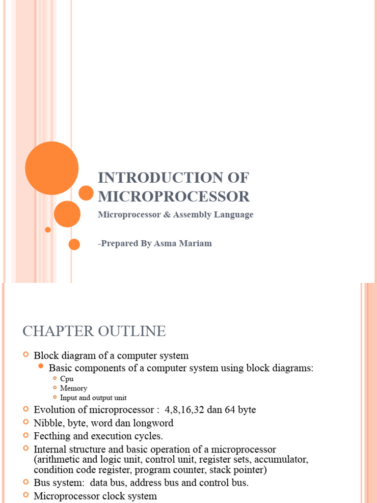 Lec 1 Introduction To Miocroprocessor | PDF | Central Processing Unit | Input/Output
