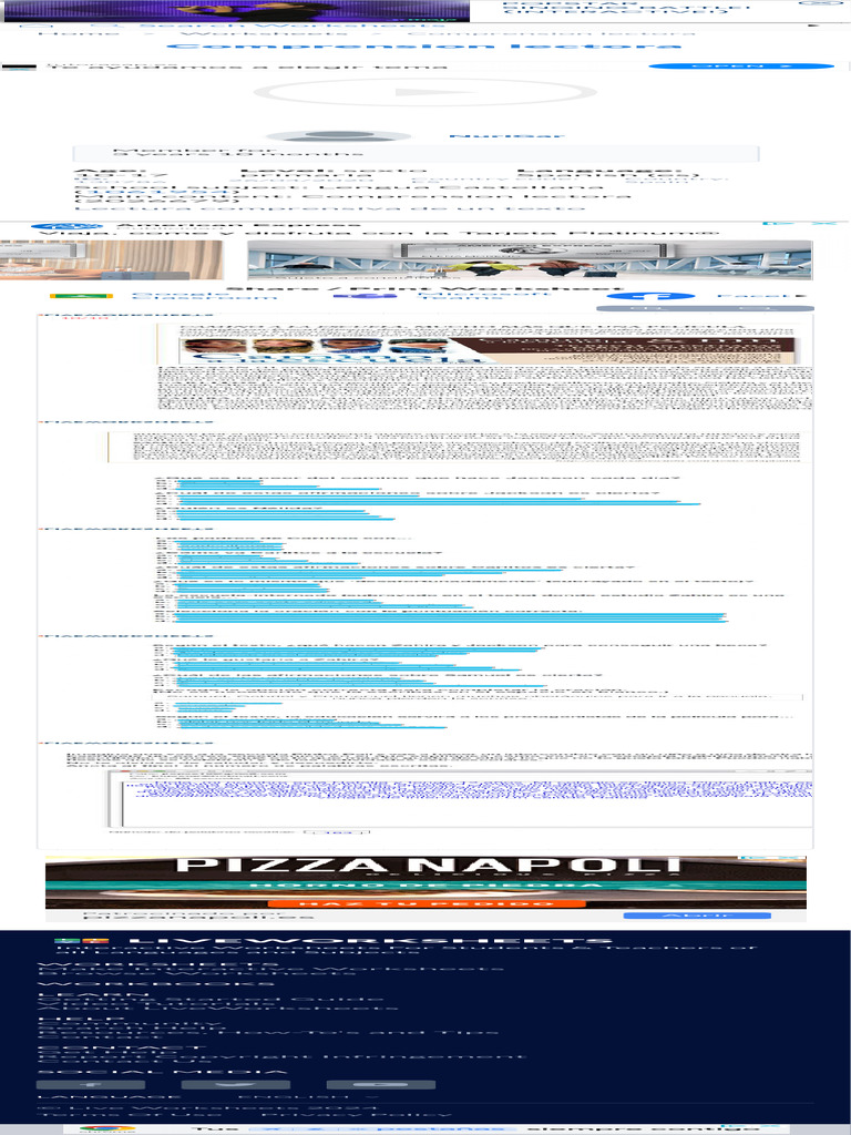 Comprension Lectora Interactive Worksheet For Sexto Primaria Live