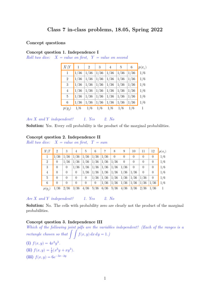 Mit18 05 s22 Class07 Pset Sol | PDF | Probability Density Function ...