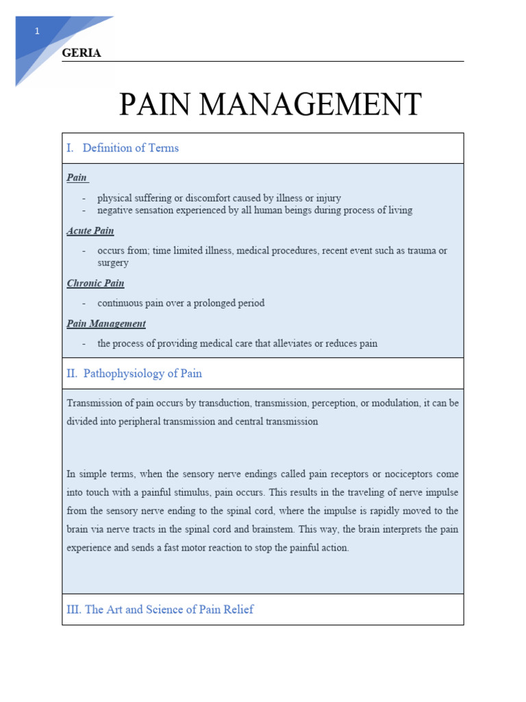 314 Pain Management | PDF | Pain | Pain Management