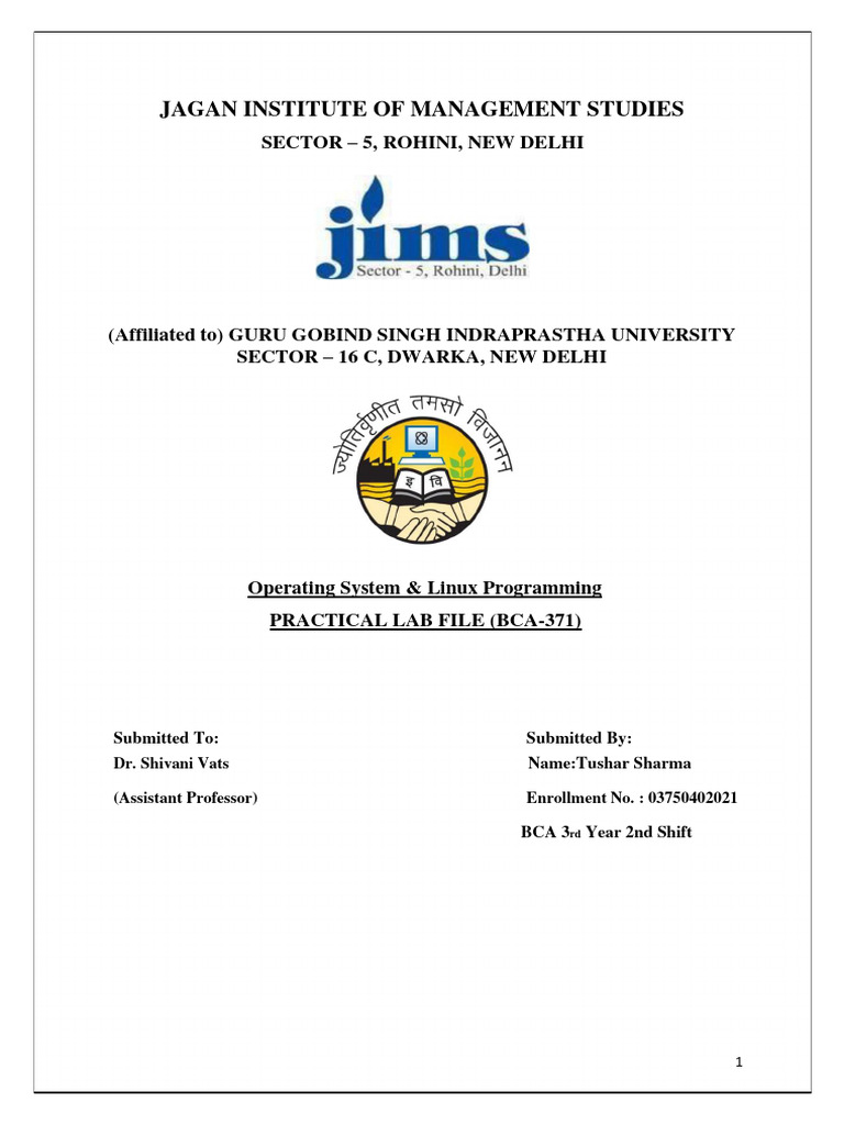 Os Lab Practical File Tushar | PDF | Software Engineering | Computer Architecture
