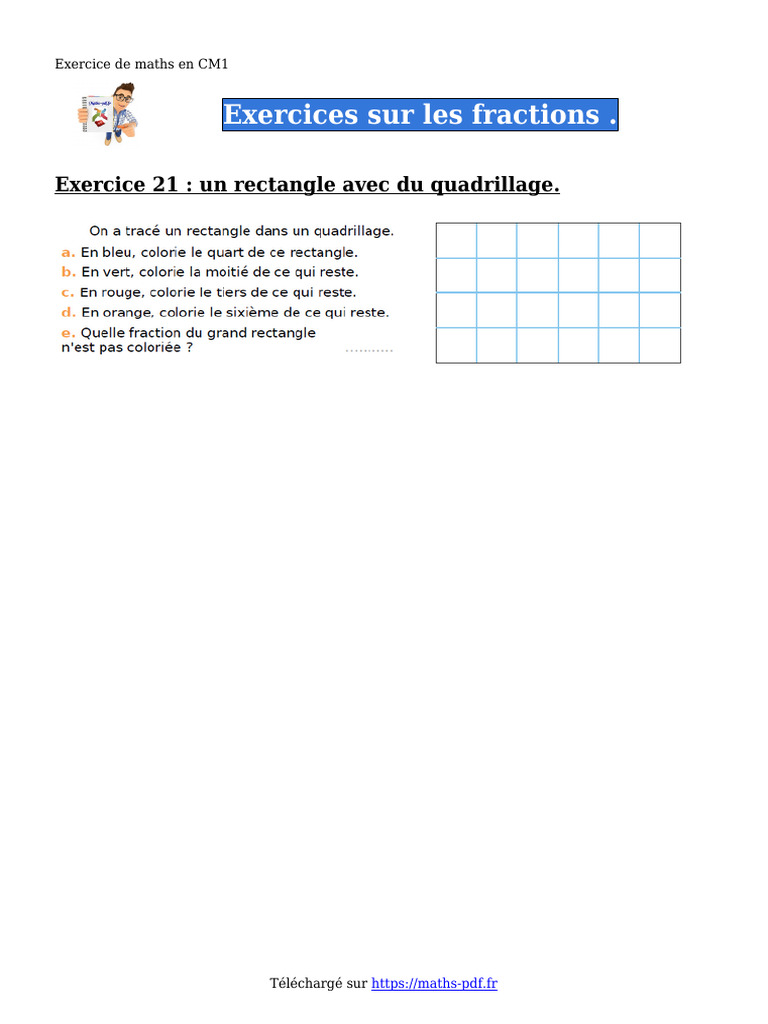 Exercices Les Fractions CM1 | PDF