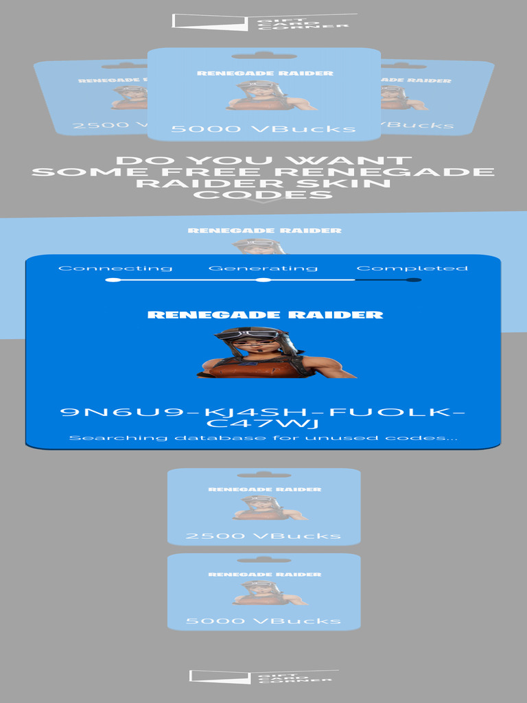 Free Renegade Raider Skin Codes T Card Corner Pdf