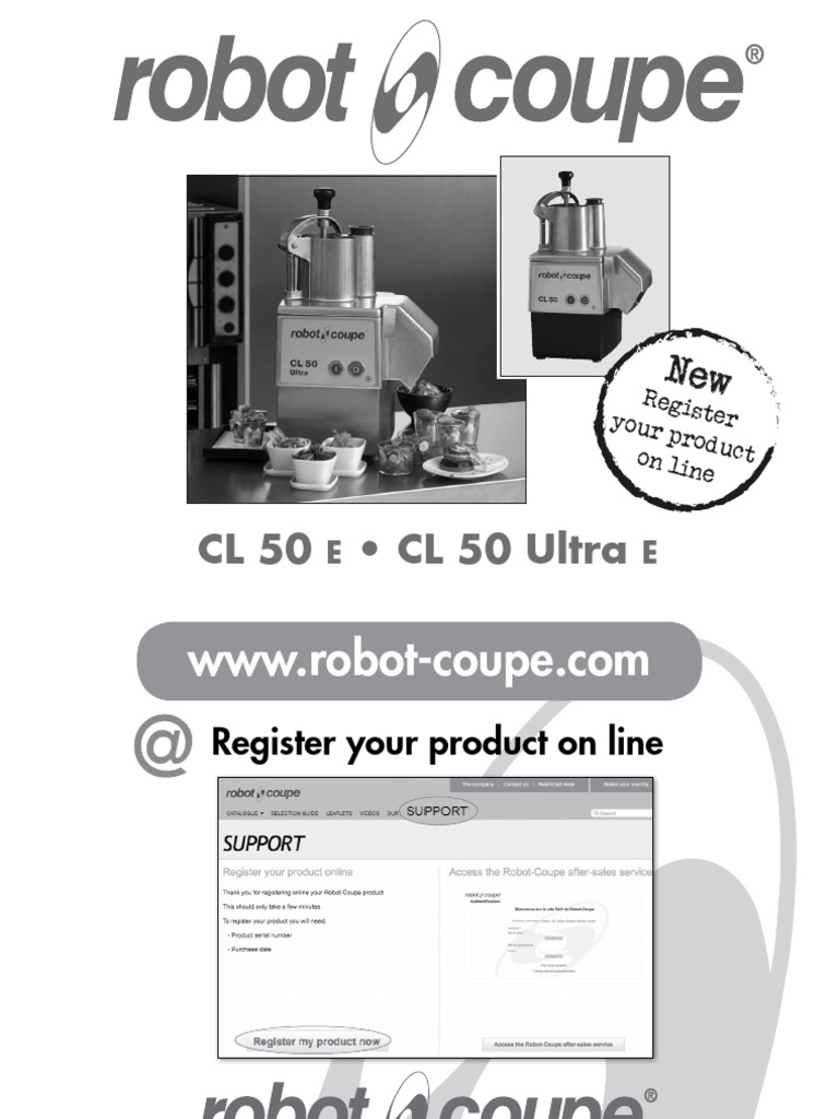 Robot Coupe CL50 CL50Ultra User Manual | PDF | Electric Motor | Ac ...
