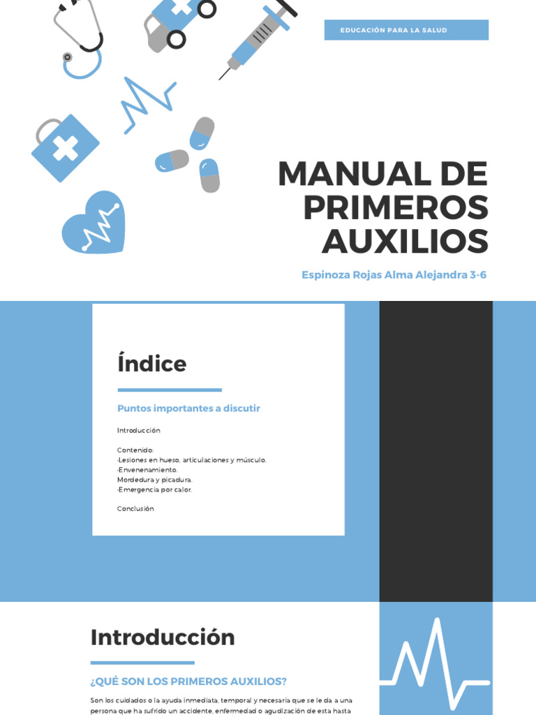 Manual de Primeros Auxilios | PDF | Primeros auxilios | Medicina CLINICA
