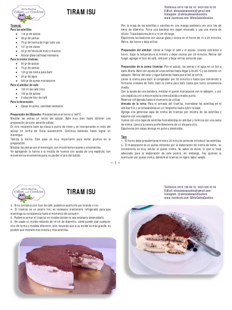 Recetario - Tiramisu | PDF