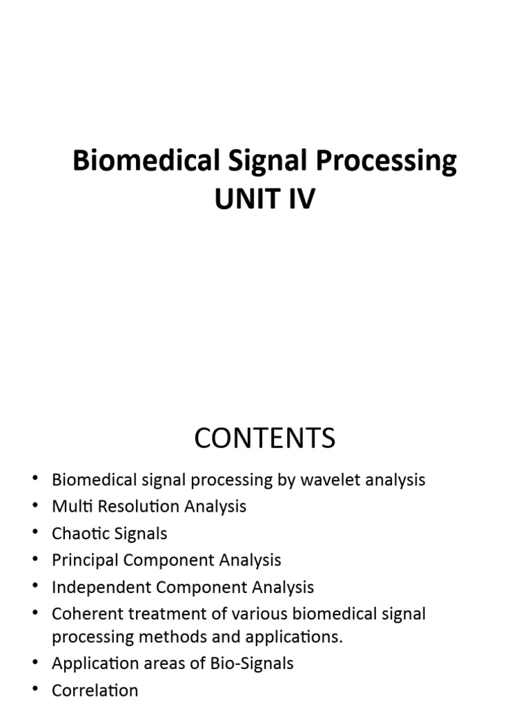 Biomedical Signal Processing 4th Unit | PDF | Wavelet | Magnetoencephalography
