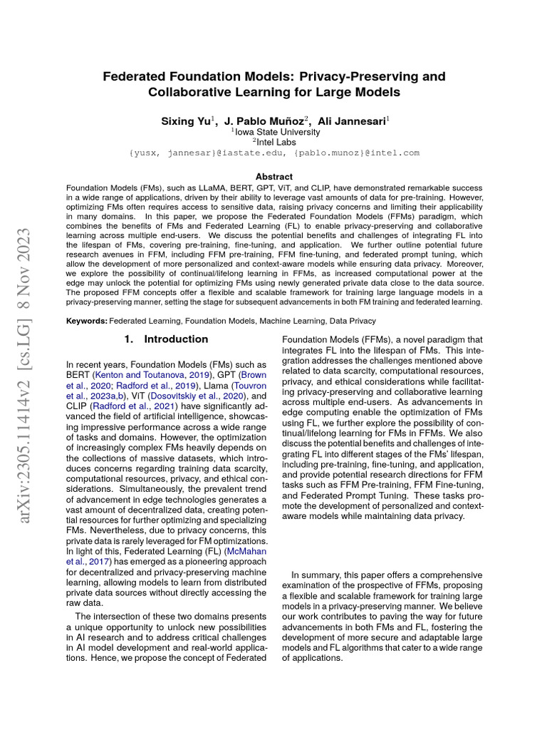 Federated Foundation Models: Privacy-Preserving and Collaborative ...