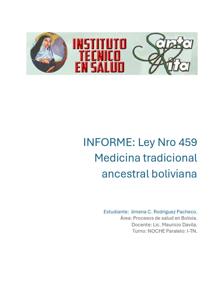 Ley 459 | PDF | Medicina | Bolivia