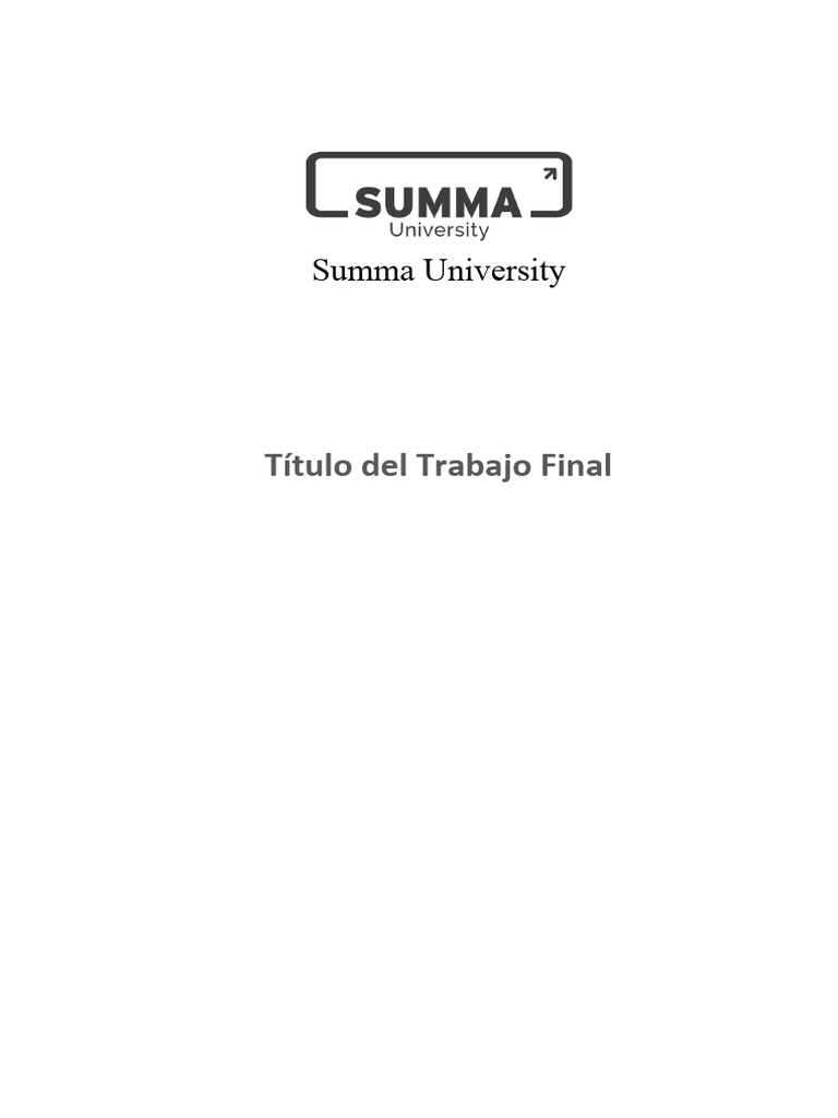Platilla Tfm-Summa University | PDF