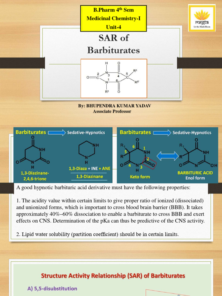 SAR of Barbiturates | PDF