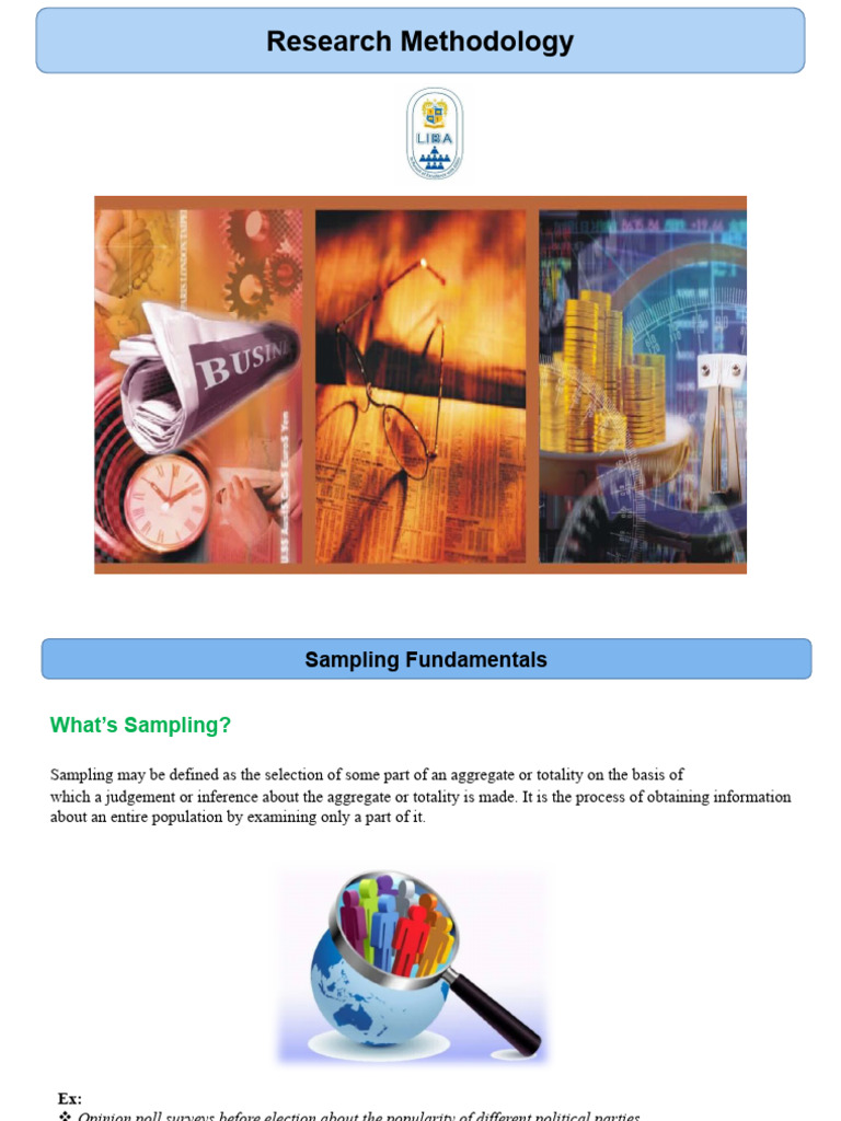 Sampling Fundamentals Guide | PDF | Standard Error | Sampling (Statistics)