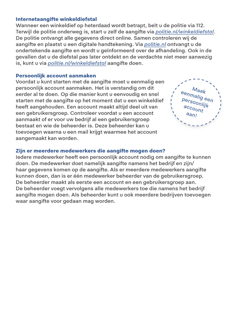 Instructiekaart Winkeliers | PDF