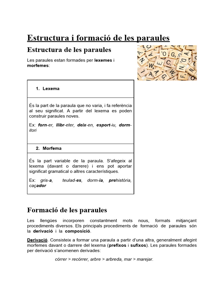 Formació de Paraules | PDF