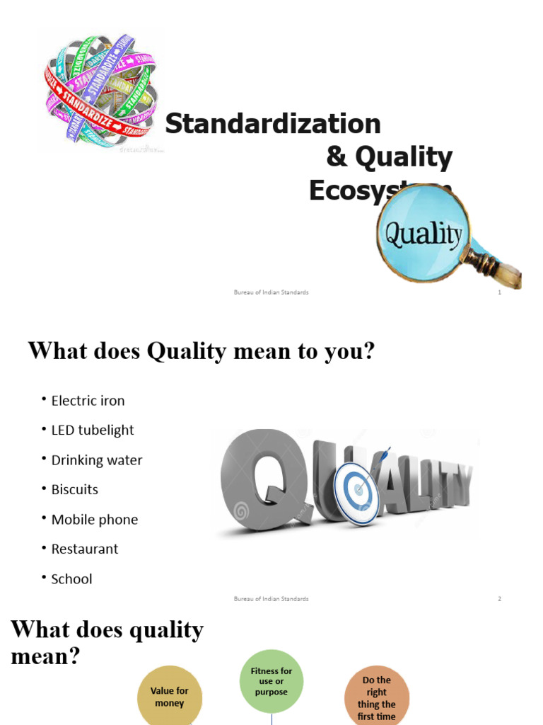 Standardization and Quality Ecosystem 11 Apr 2022 | PDF | Finance ...