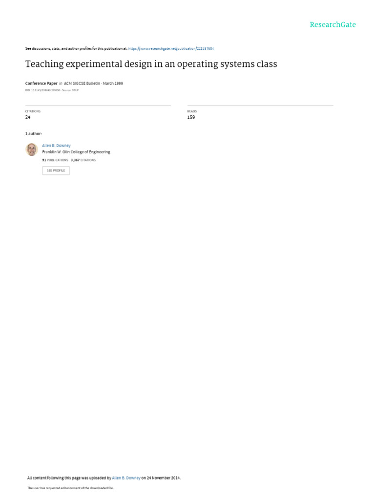 Teaching Experimental Design in An Operating Syste | PDF | Operating System | Thread (Computing)