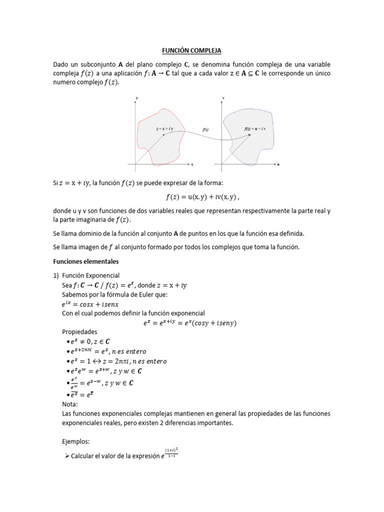 Funciones Complejas | PDF | Función (Matemáticas) | Logaritmo