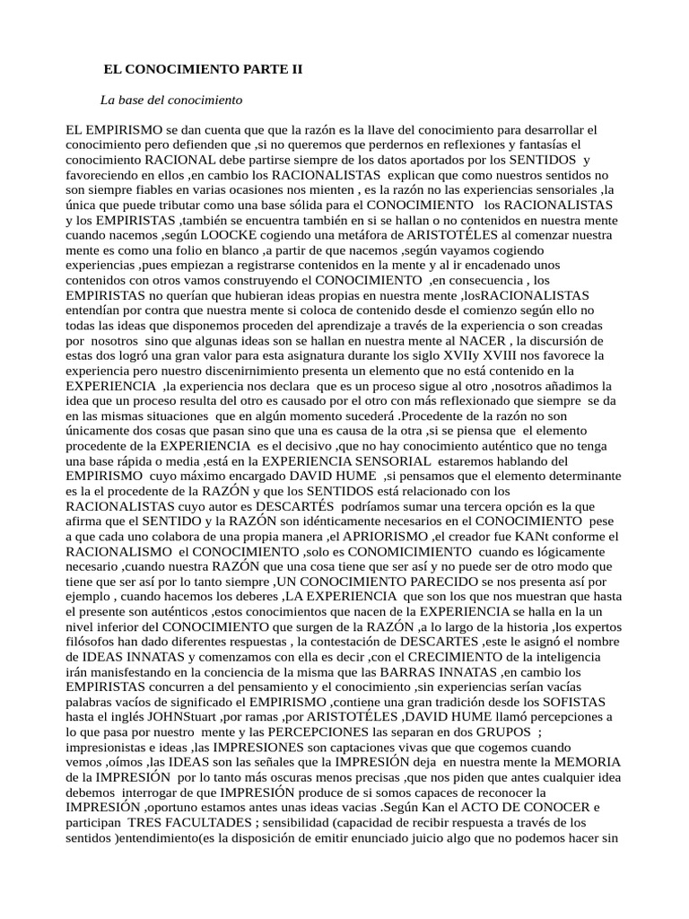 El Conocimiento 2 | PDF | Empirismo | Conocimiento