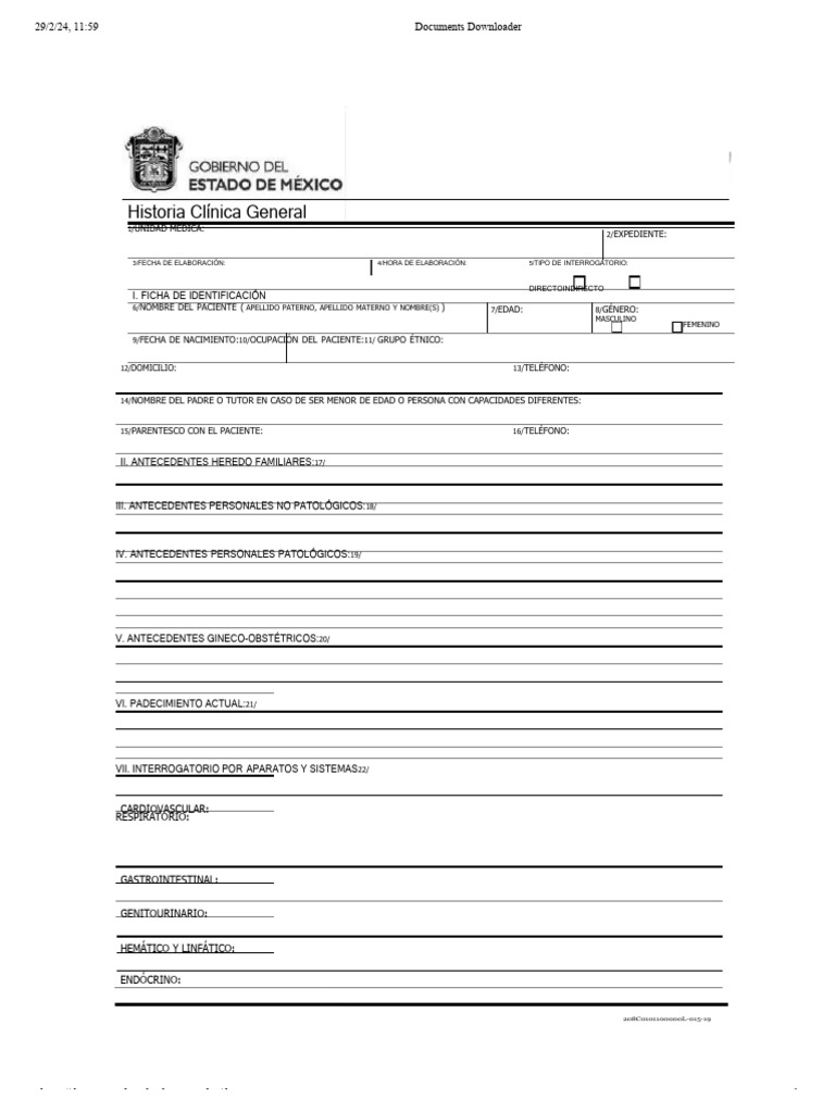 Historia Clínica: Antecedentes y Sistemas | PDF | Cuidado de la salud ...