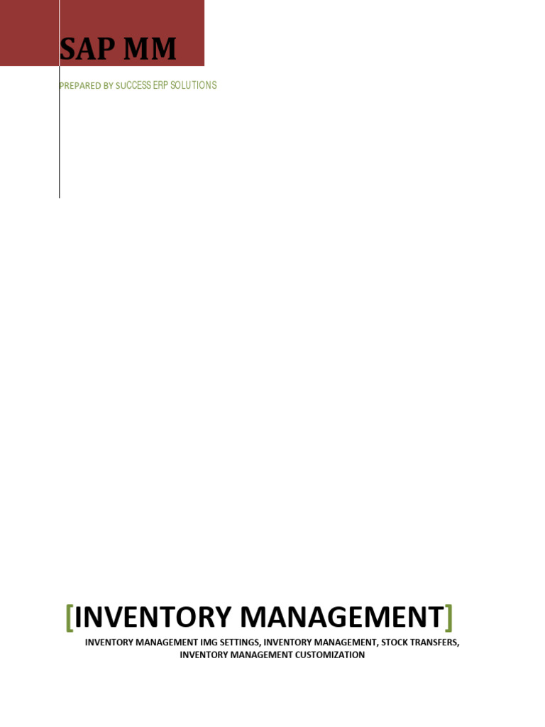 Inventory Management-Mm | PDF | Invoice | Debits And Credits