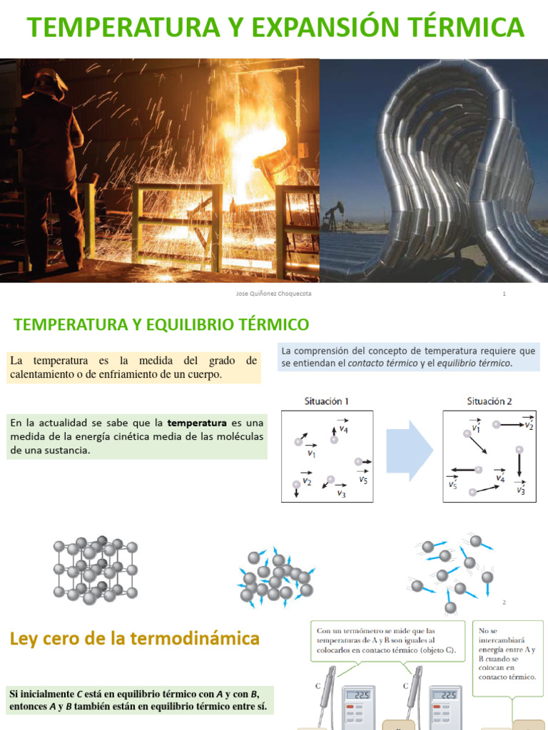Fisica General - Semana 11 - Temperatura y Expansión Térmica | PDF | Temperatura | Expansión térmica