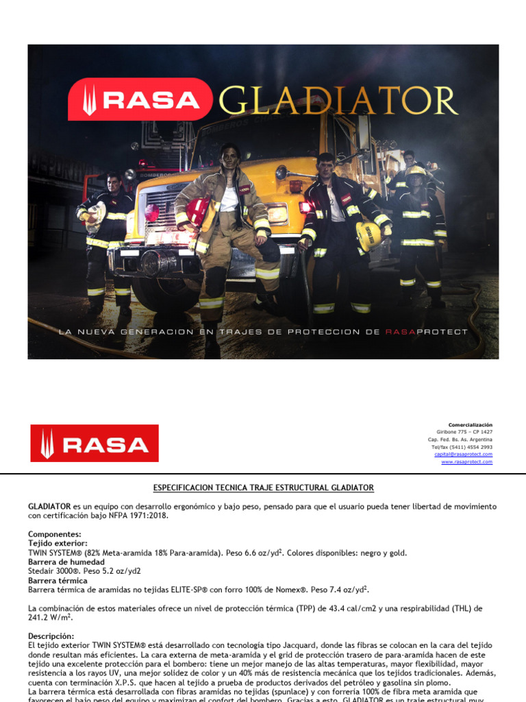 Datos Técnicos GLADIATOR | PDF | Materiales