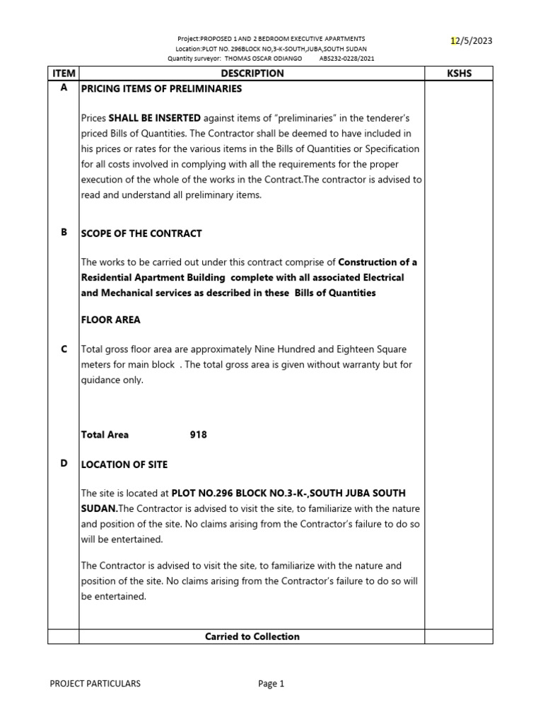 Executive Apartments Project Details Juba | PDF | Employment | Guarantee
