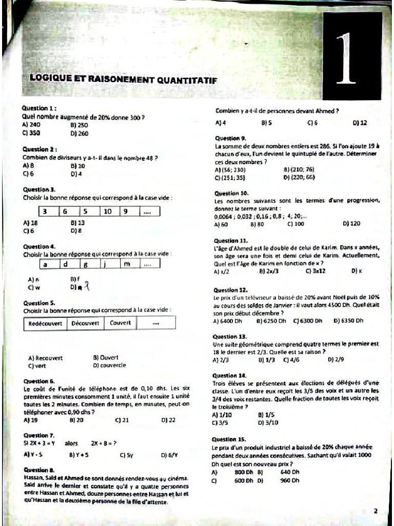 Concours ONCF | PDF