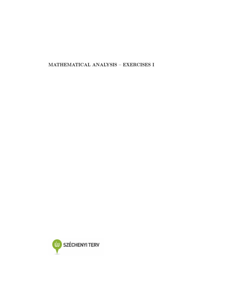 GemesSzentmiklossy Math Analysis Excercises I | PDF | Limit (Mathematics) | Integral