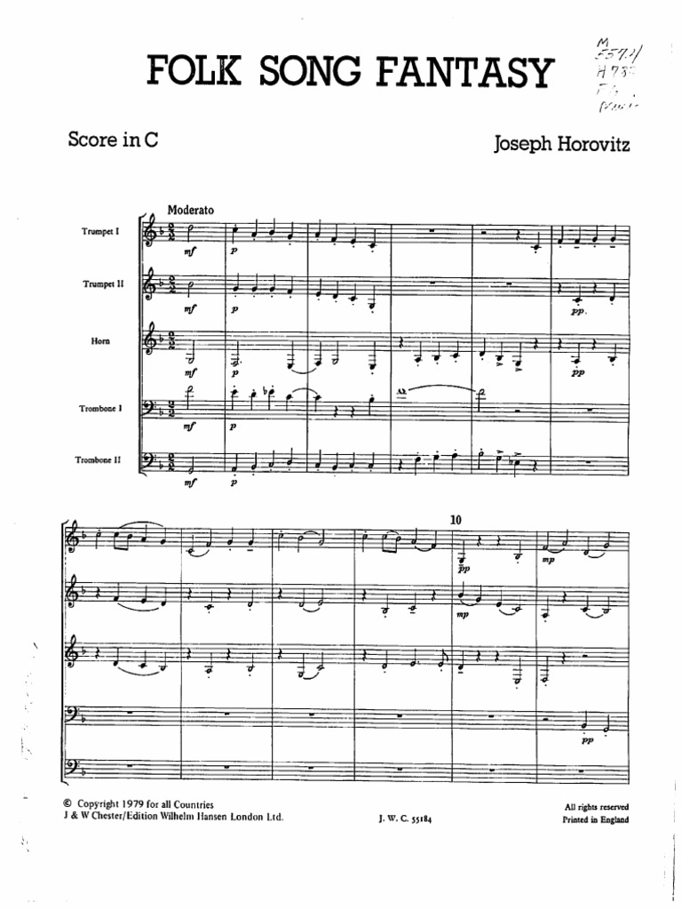 Horovitz, Joseph - Folk Song Fantasy | PDF