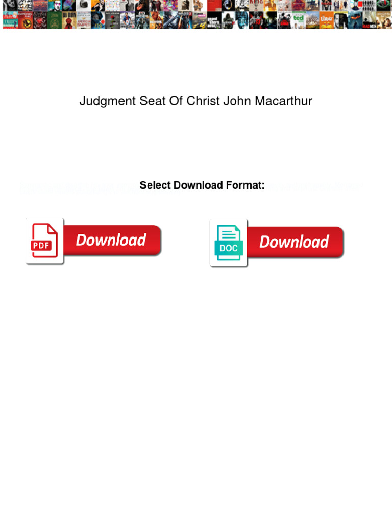 Judgment Seat Of Christ John Macarthur Pdf Last Judgment Jesus