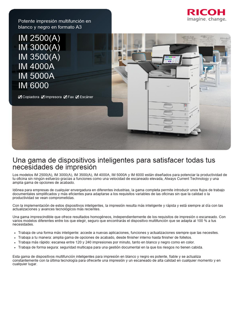 Brochure Multifuncional Ricoh IM5000 | PDF