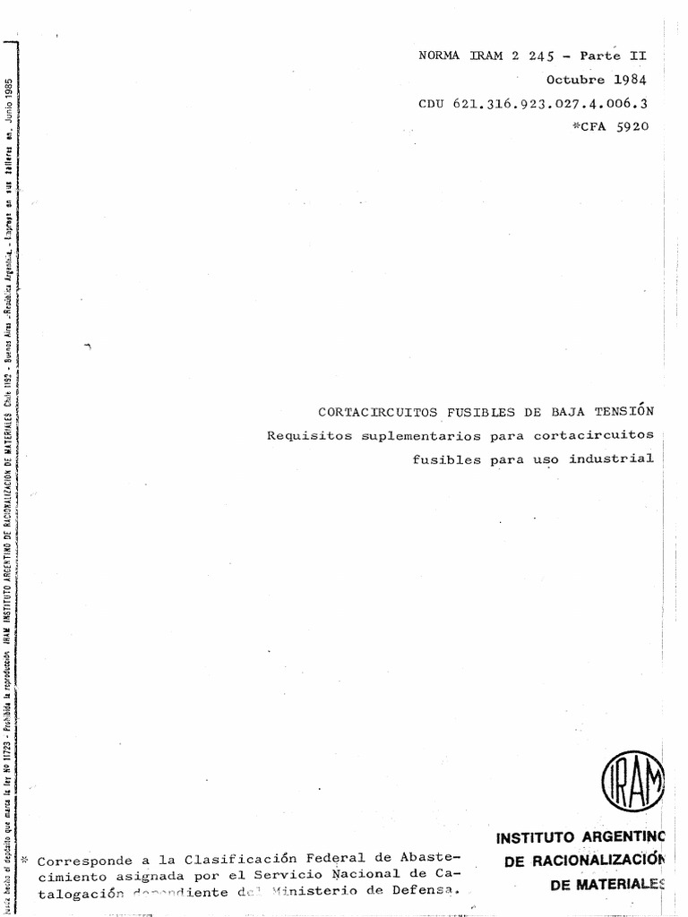 Norma IRAM-2245 198410 Parte-II | PDF