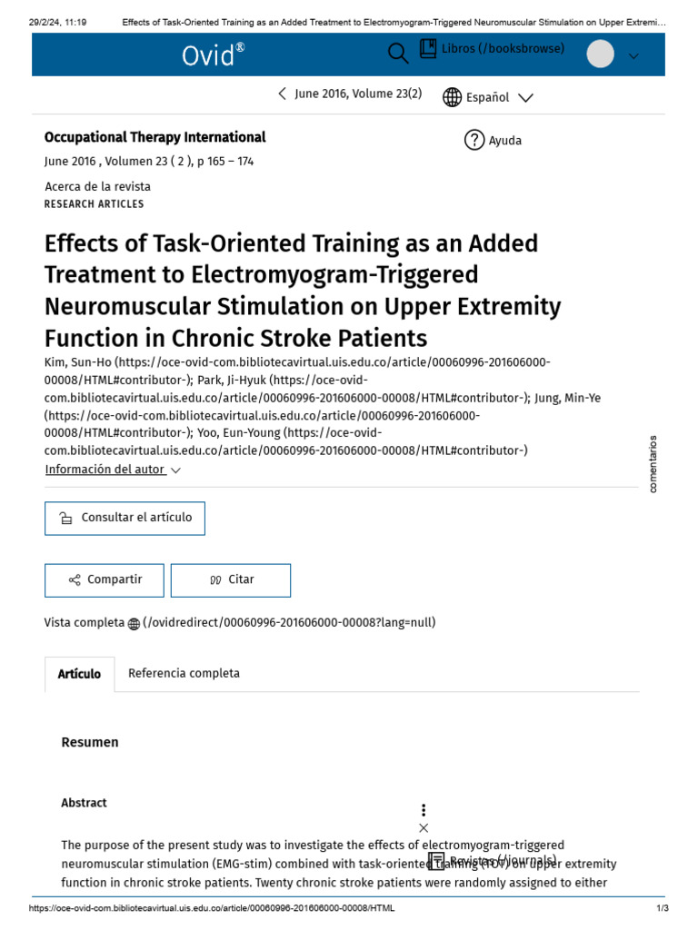 Effects of Task-Oriented Training As An Added Treatment To ...