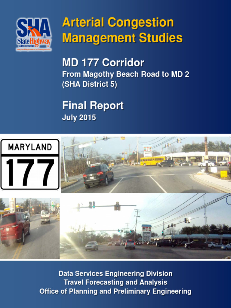 Arterial Congestion Management Studies. MD 177 Corridor | PDF | Traffic ...