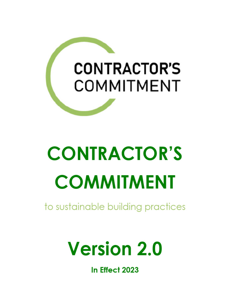 Contractors Commitment V 2 | PDF | Natural Environment