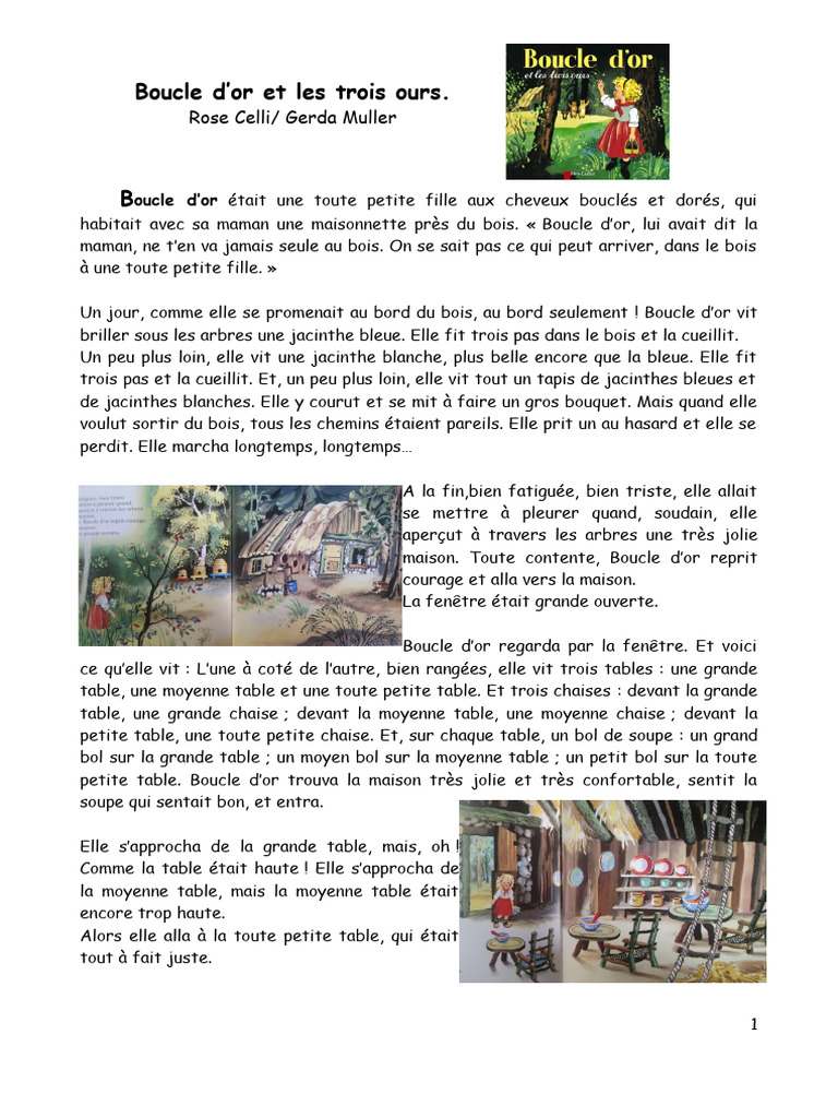 Boucle d'Or et les Trois Ours | PDF | Boucles d'or et les Trois Ours
