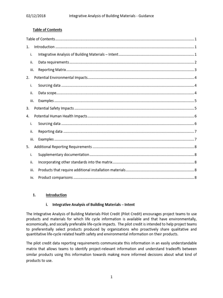 Integrative Analysis of Building Materials | PDF | Business