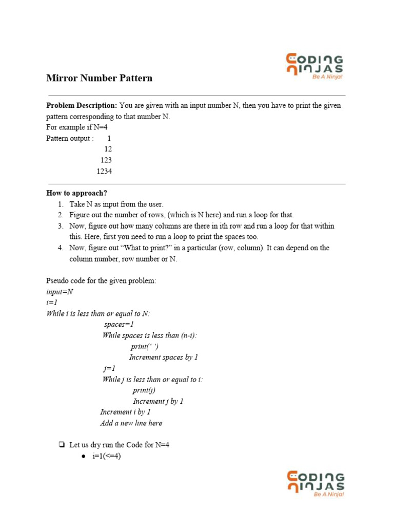 2.1 Mirror Number Pattern Hint | PDF