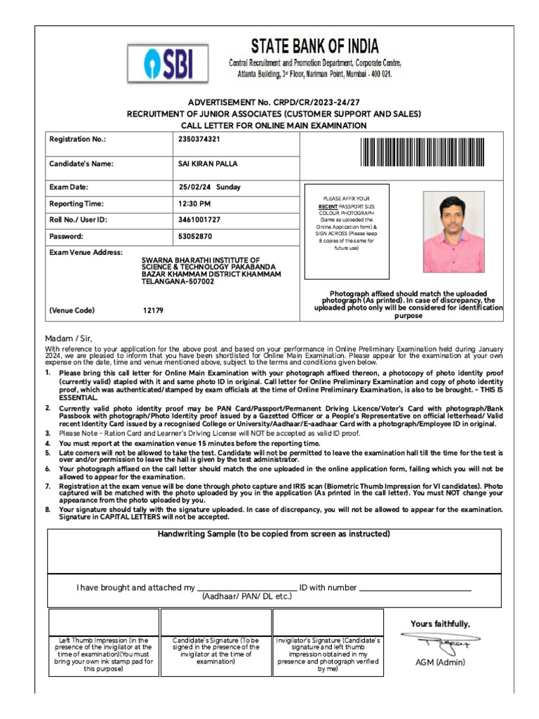 Mains Exam Sbi | PDF