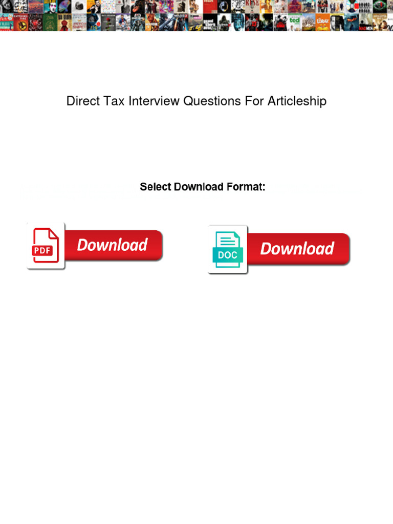 Direct Tax Interview Questions For Articleship | PDF | Taxes | Direct Tax
