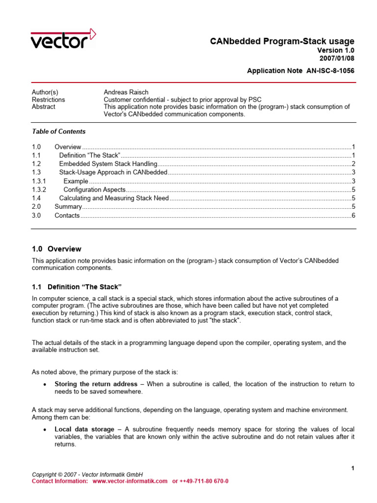 AN-ISC-8-1056 CANbedded Program Stack Usage | Download Free PDF ... AN-ISC-8-1056 CANbedded Program Stack Usage | Download Free PDF ...
