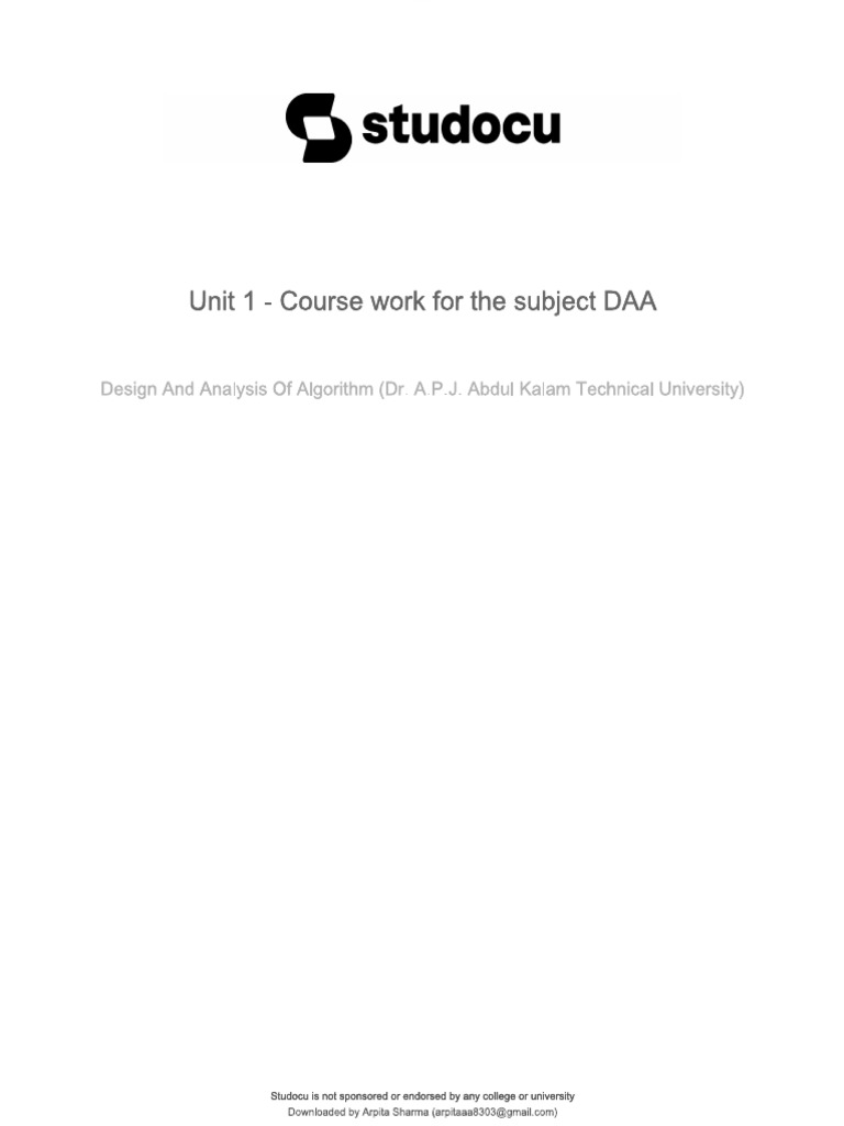 Daa Unit 1 Part 1 | PDF