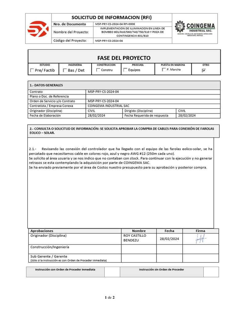 Msp-Pry-Cs-2024-04 Rfi-0006 | PDF