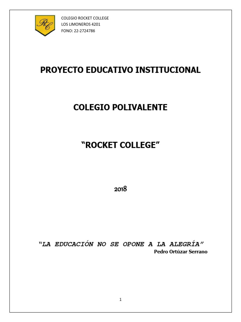 Proyecto Educativo 9172 | PDF | Plan de estudios | Evaluación