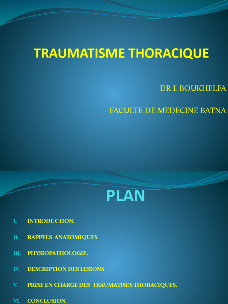 Traumatisme Thoracique | PDF | Maladies et troubles | Médecine clinique