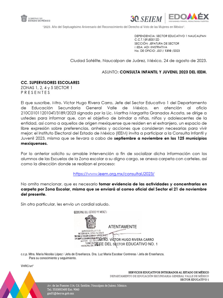 Consulta Infantil y Juvenil 2023 Del Ieem para Su Difusión | PDF | México