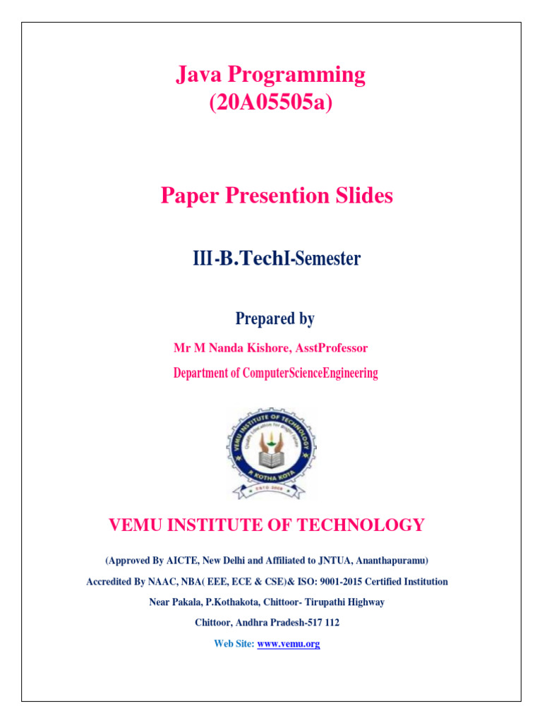 Java Programming Course Overview | PDF | Inheritance (Object Oriented Programming) | Class ...